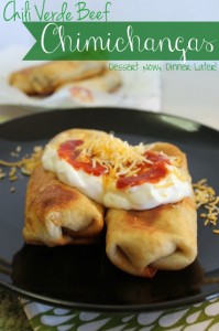Chili Verde Beef Chimichangas | Dessert Now Dinner Later