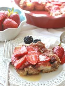Strawberry Cream Cheese French Toast Bake - Dessert Now, Dinner Later!