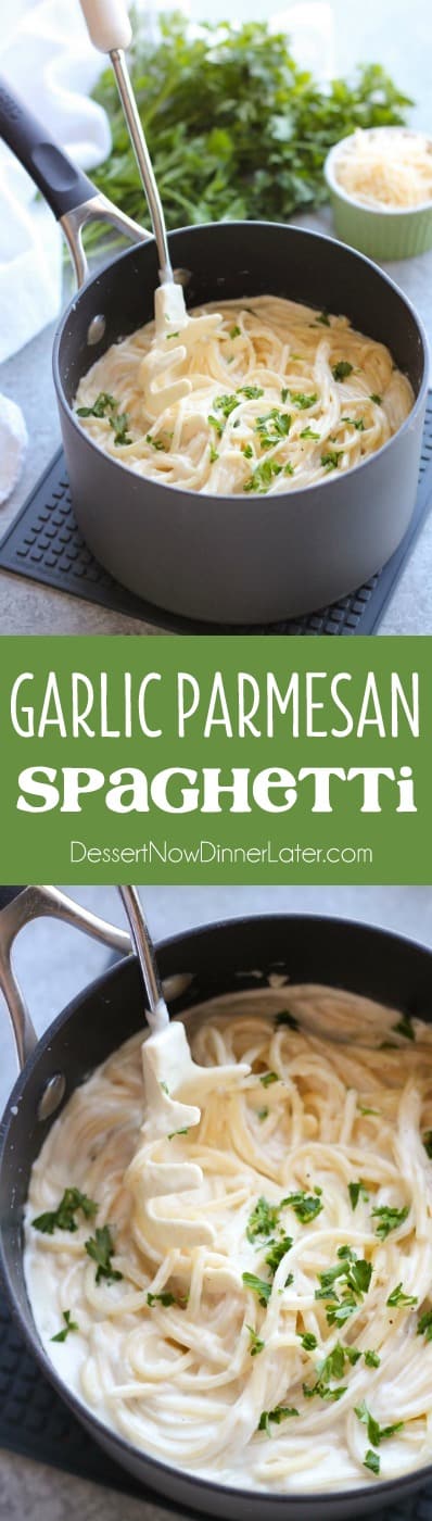 Garlic Parmesan Spaghetti (+ more pasta recipes!) | Dessert Now Dinner ...