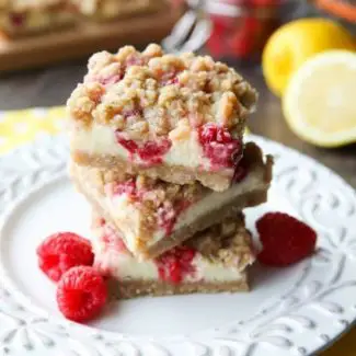 Lemon Raspberry Crumb Bars | Dessert Now Dinner Later