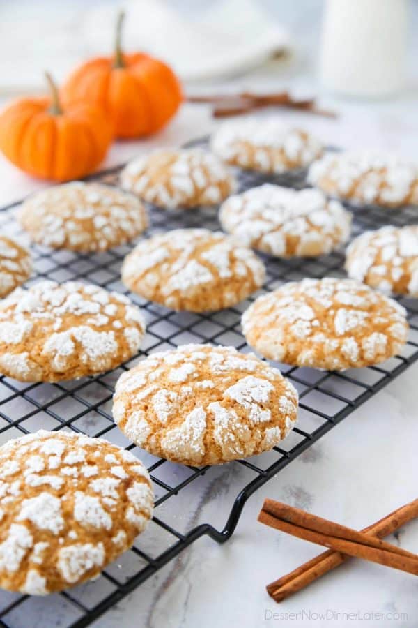 Pumpkin Crinkle Cookies + Video | Dessert Now Dinner Later