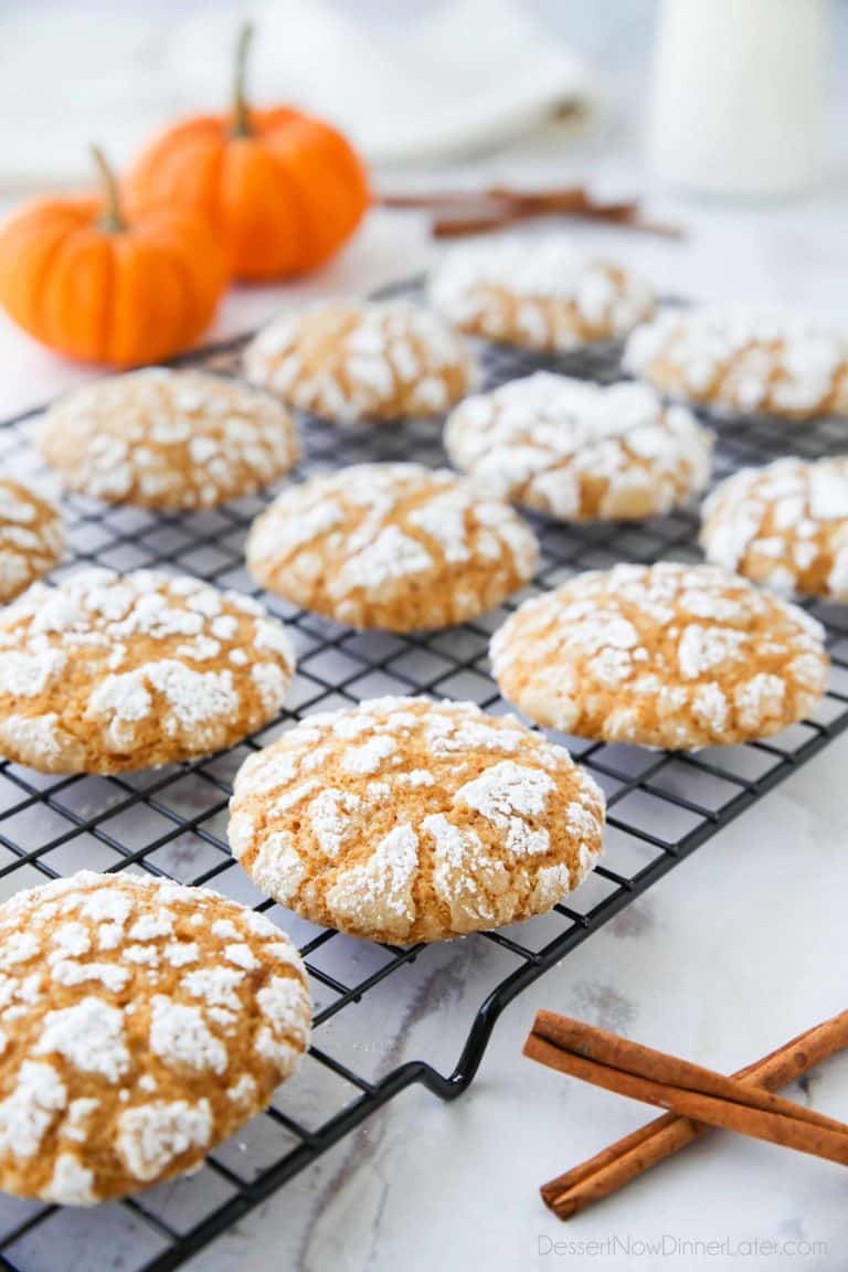 Pumpkin Crinkle Cookies + Video | Dessert Now Dinner Later