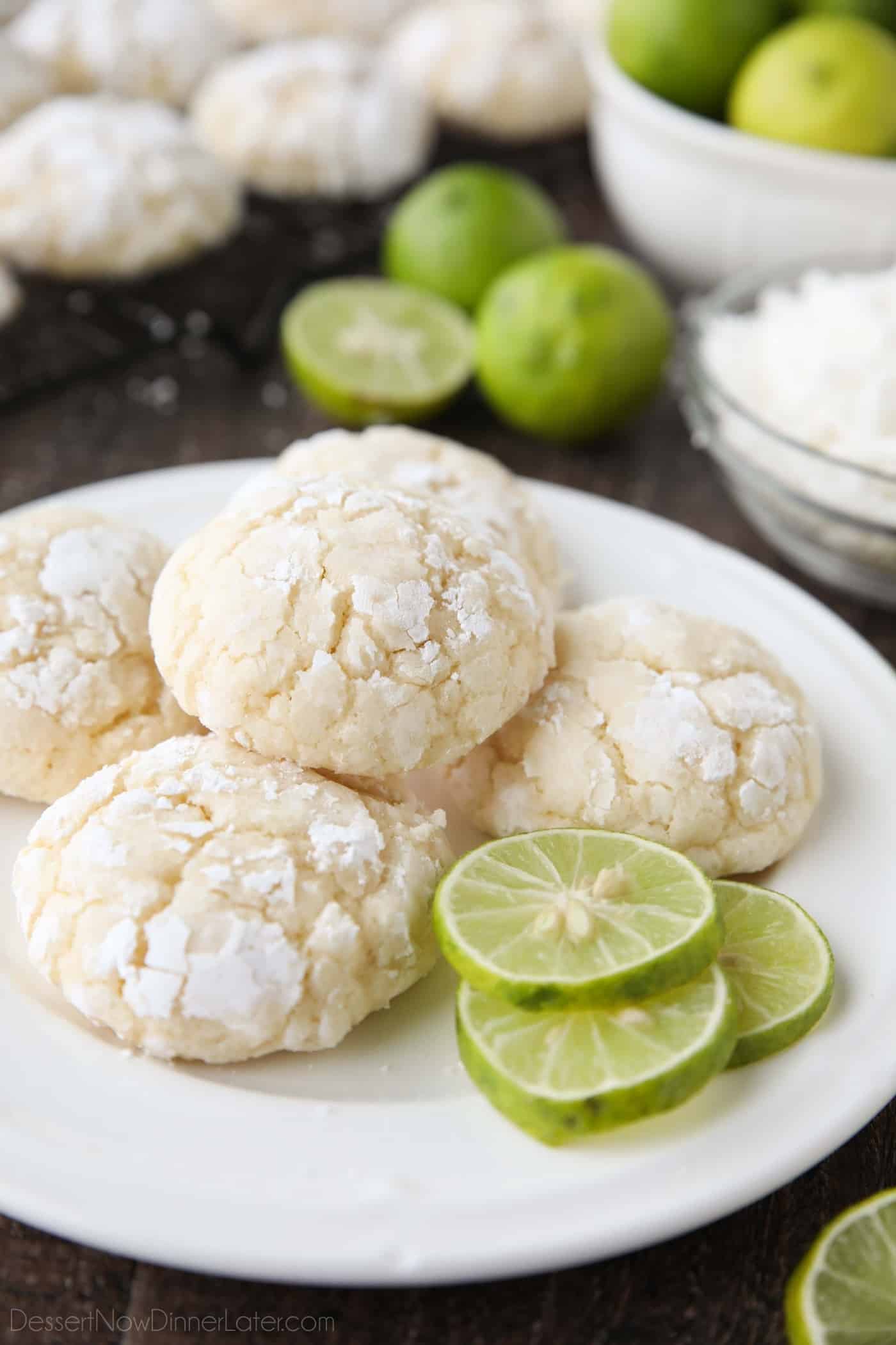 Coconut Key Lime Crinkle Cookies + Video | Dessert Now Dinner Later