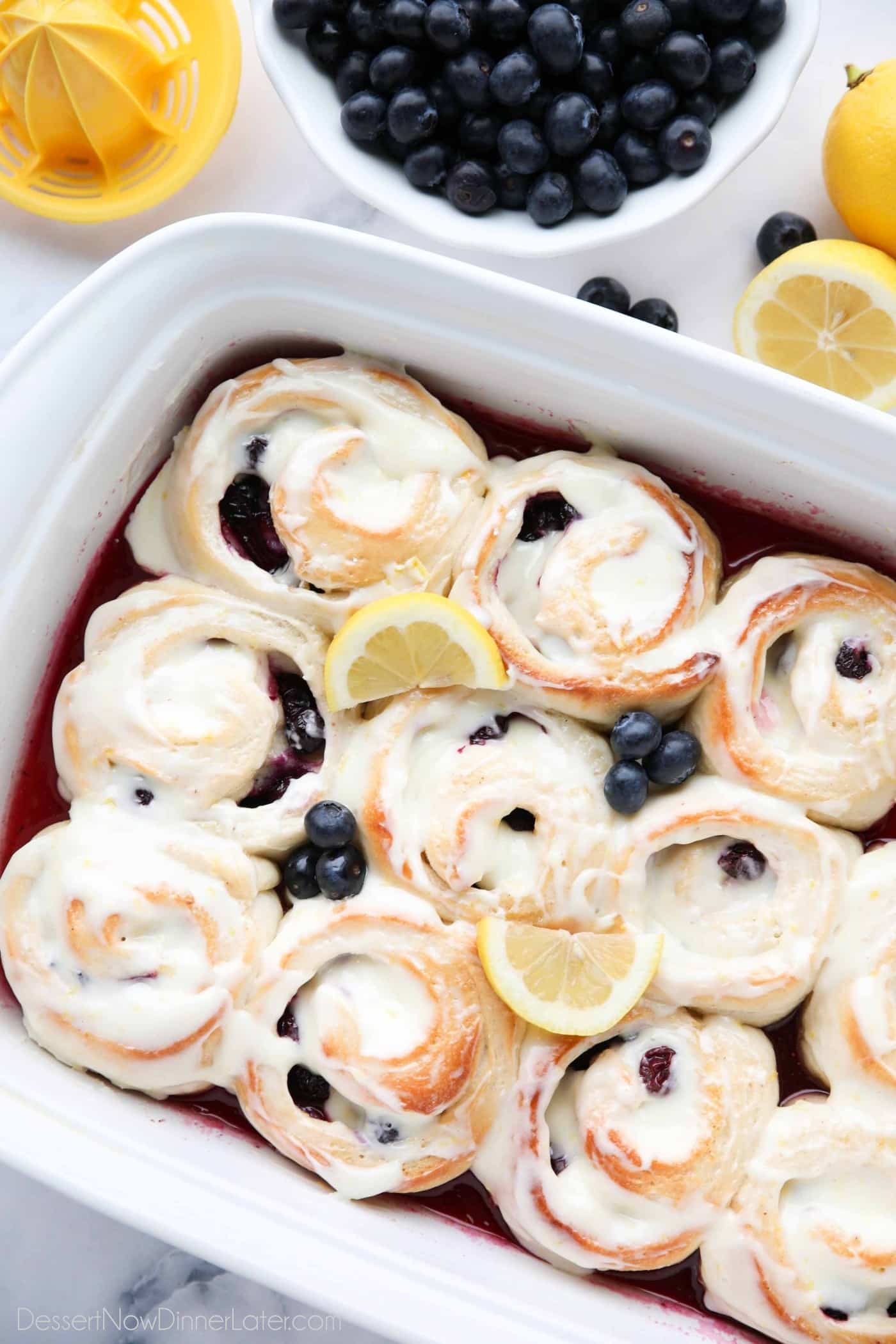 Lemon Blueberry Rolls | Dessert Now Dinner Later