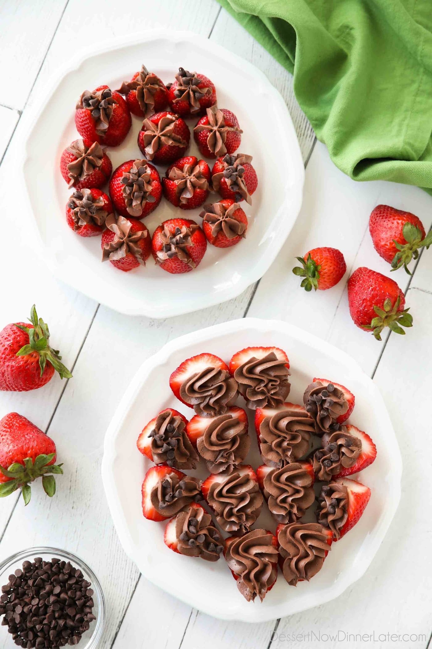 Chocolate Cheesecake Stuffed Strawberries | Dessert Now Dinner Later