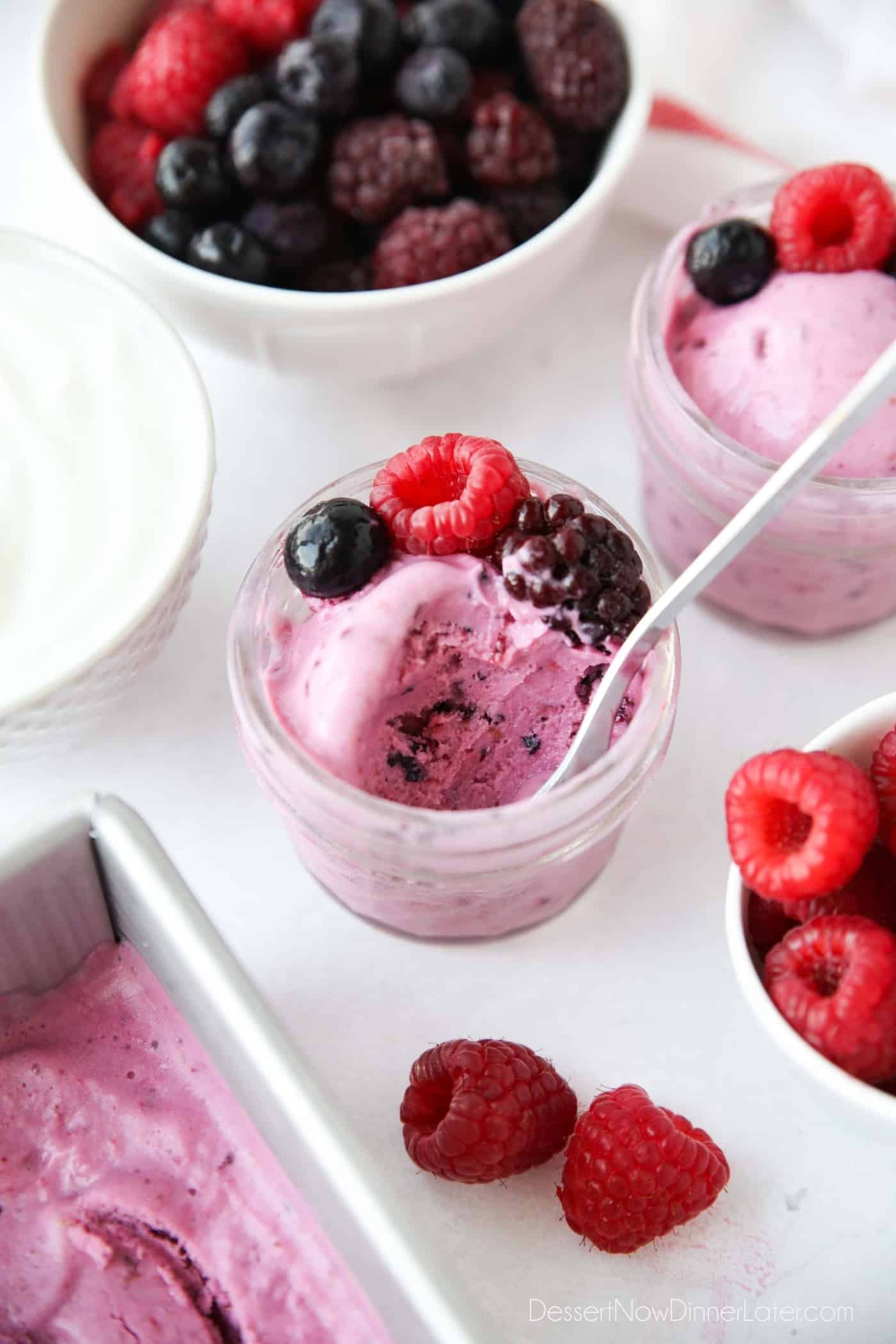 Triple Berry Frozen Yogurt | Dessert Now Dinner Later
