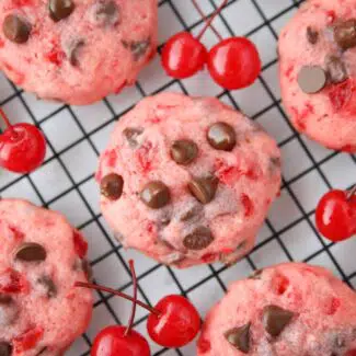 Cherry Chocolate Chip Cookies + Video | Dessert Now Dinner Later