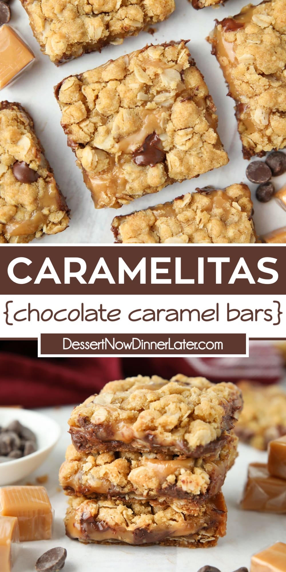 Caramelitas (Chocolate Caramel Bars) | Dessert Now Dinner Later