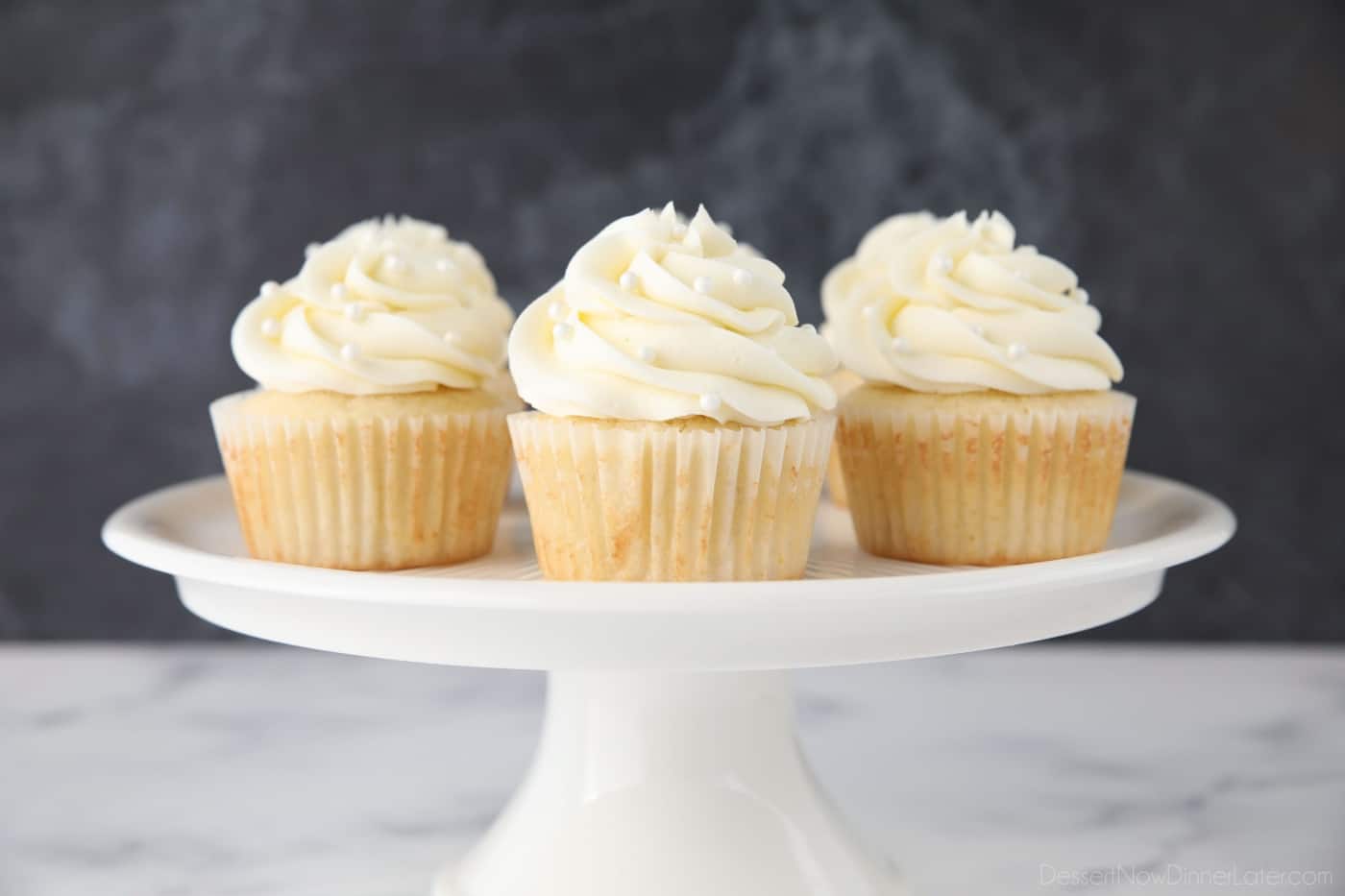White Cupcakes Recipe | Dessert Now Dinner Later