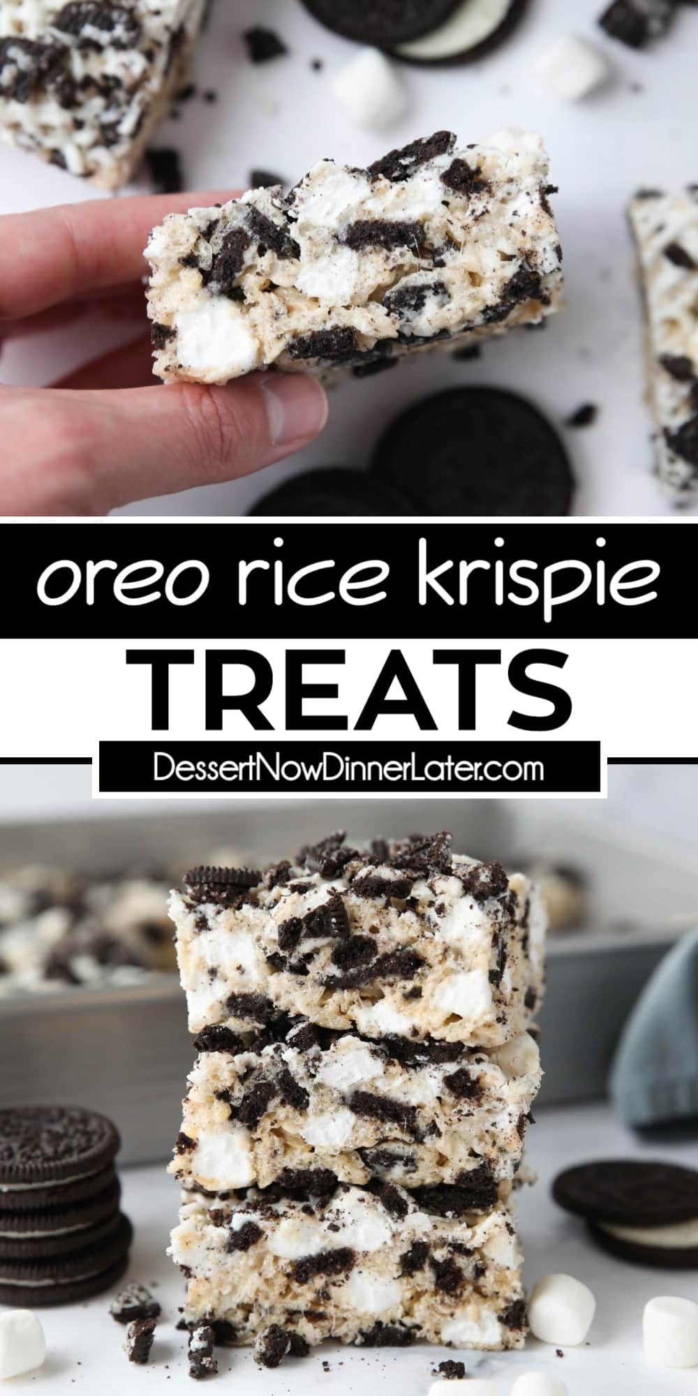 Oreo Rice Krispie Treats | Dessert Now Dinner Later