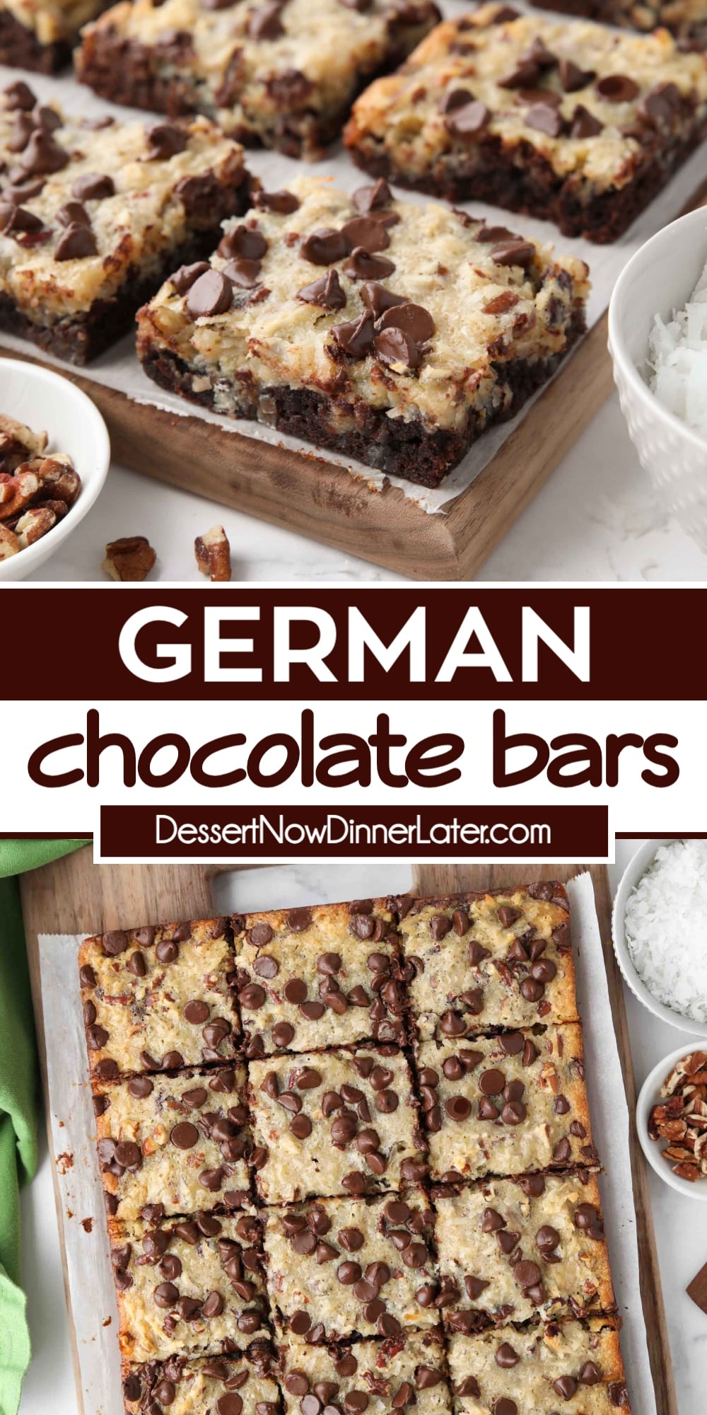 German Chocolate Bars | Dessert Now Dinner Later