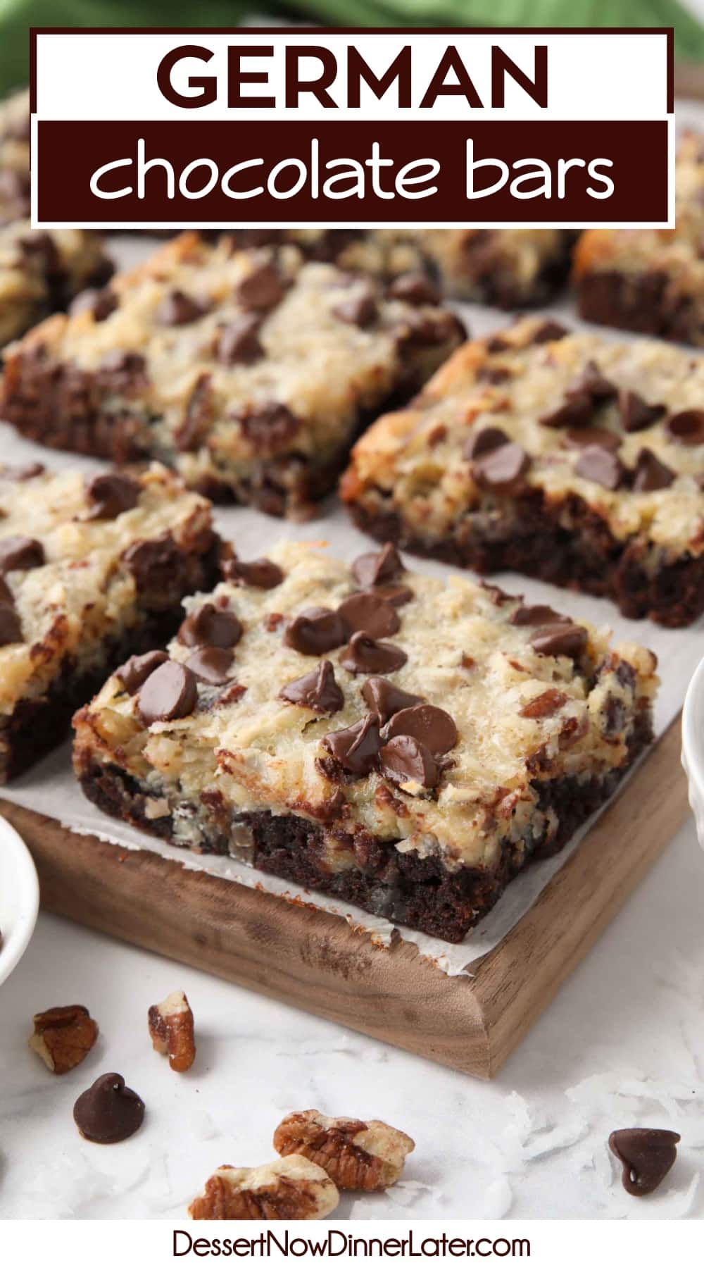 German Chocolate Bars | Dessert Now Dinner Later